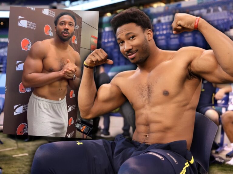 NFL Star Myles Garrett’s Press Conference Has Fans Thirsting — But Not ...